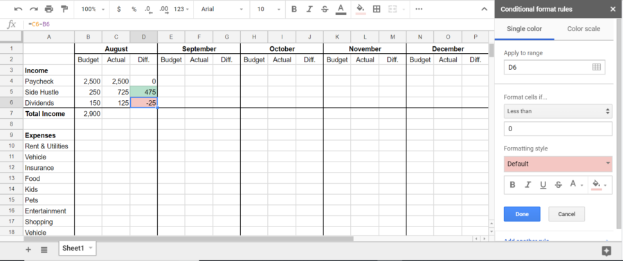 How To Make A Budget In Google Sheets And Microsoft Excel - Tiller