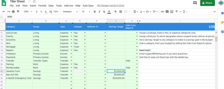 Create A Visual Savings Chart With Google Sheets And Tiller - Tiller