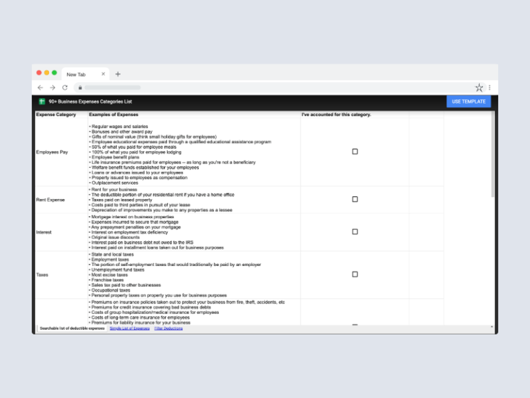 95+ IRS Business Expense Categories For Easy Deductions - Tiller