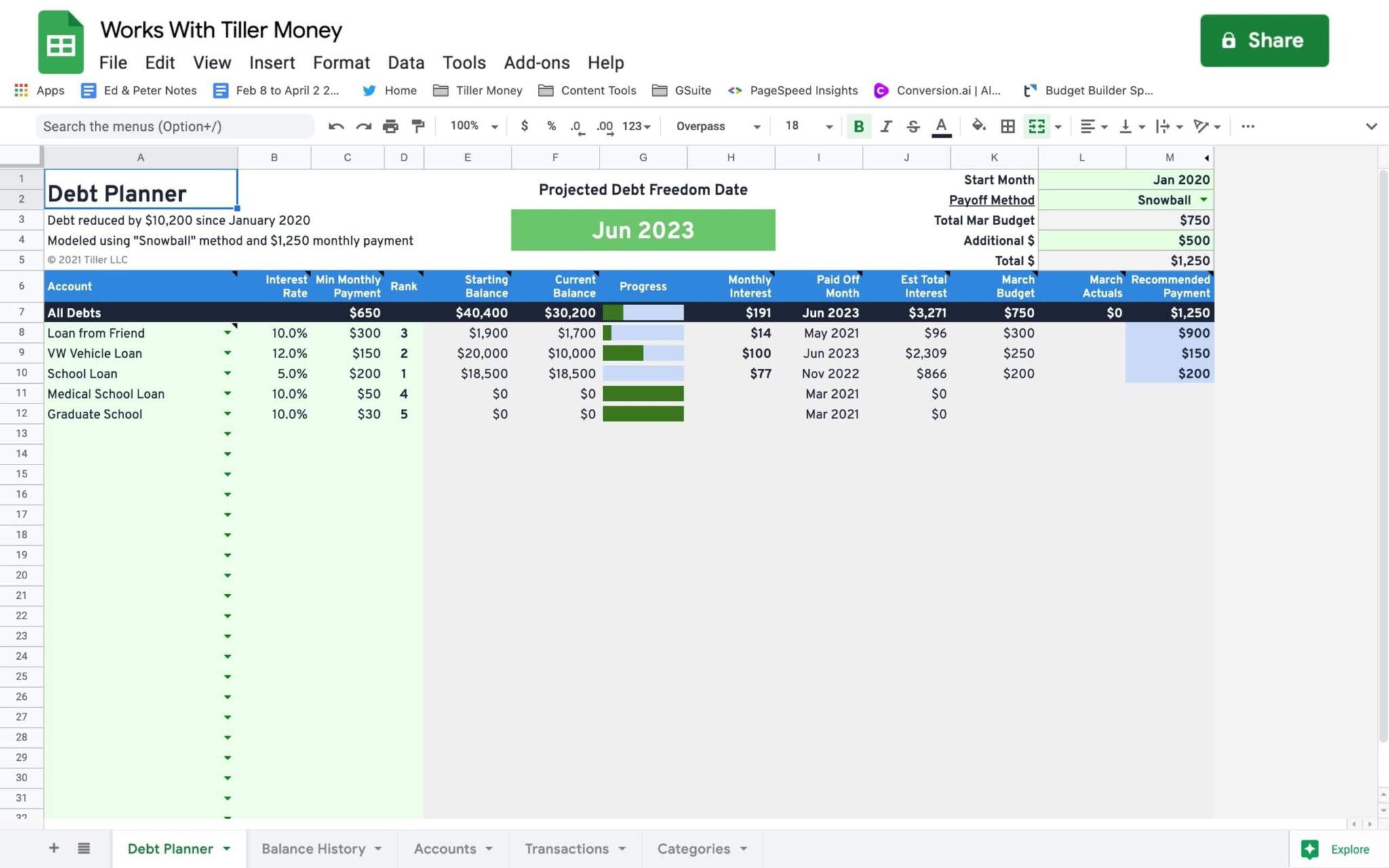 Net Worth Spreadsheet For Google Sheets - Tiller