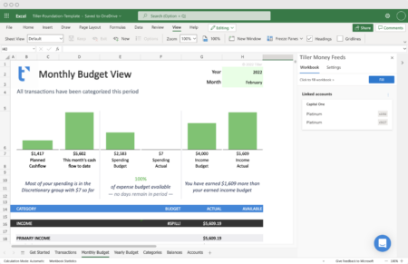 Tiller For Microsoft Excel