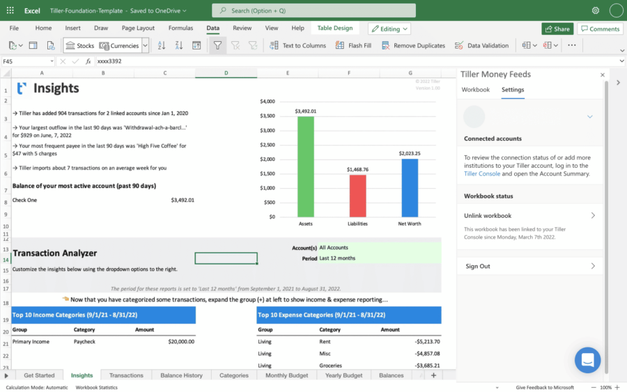 Tiller For Microsoft Excel