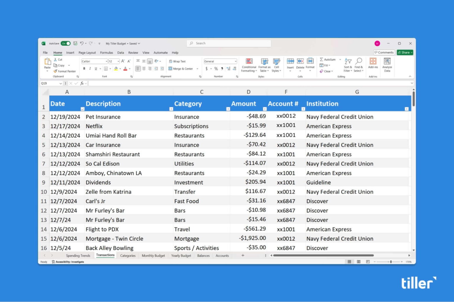 How To Automatically Download Bank Transactions To Excel - Tiller