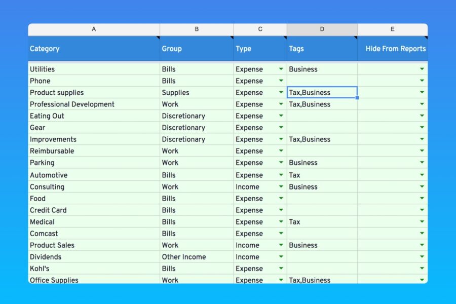 Using Tags With Your Tiller-Powered Spreadsheets - Tiller