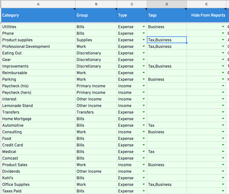 Using Tags With Your Tiller-Powered Spreadsheets - Tiller