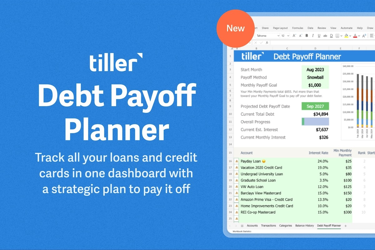 Debt Payoff Planner For Google Sheets And Excel - Tiller