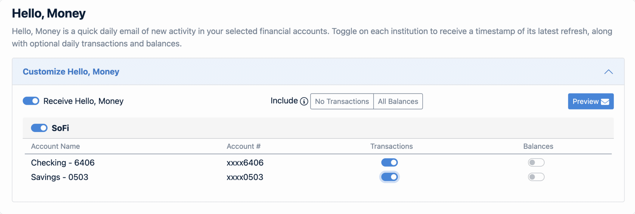 Say Hello, Money With Tiller’s Updated Daily Email - Tiller