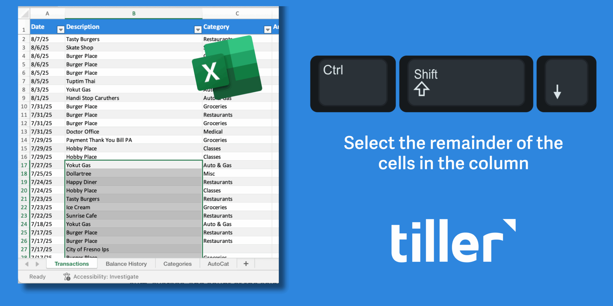 The Ultimate Guide To Excel Shortcuts For Tiller Users - Tiller