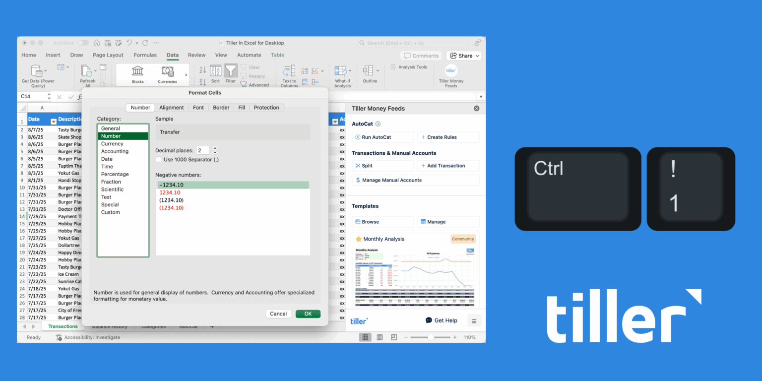 The Ultimate Guide To Excel Shortcuts For Tiller Users - Tiller