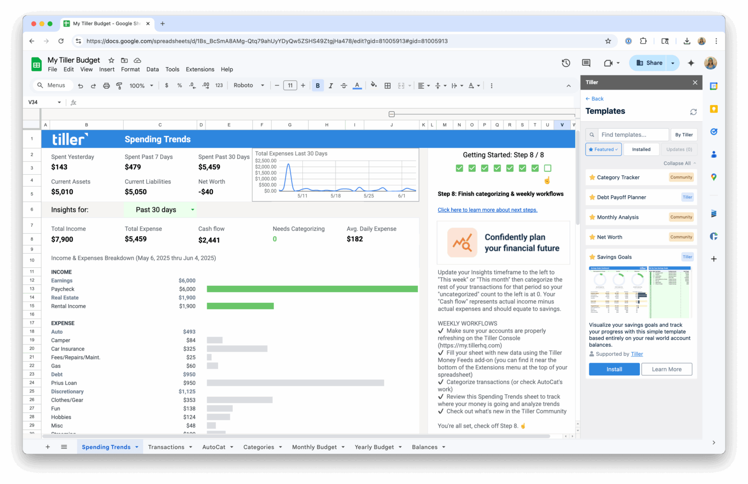 Budget Spreadsheet Templates | Free & Automated | Tiller