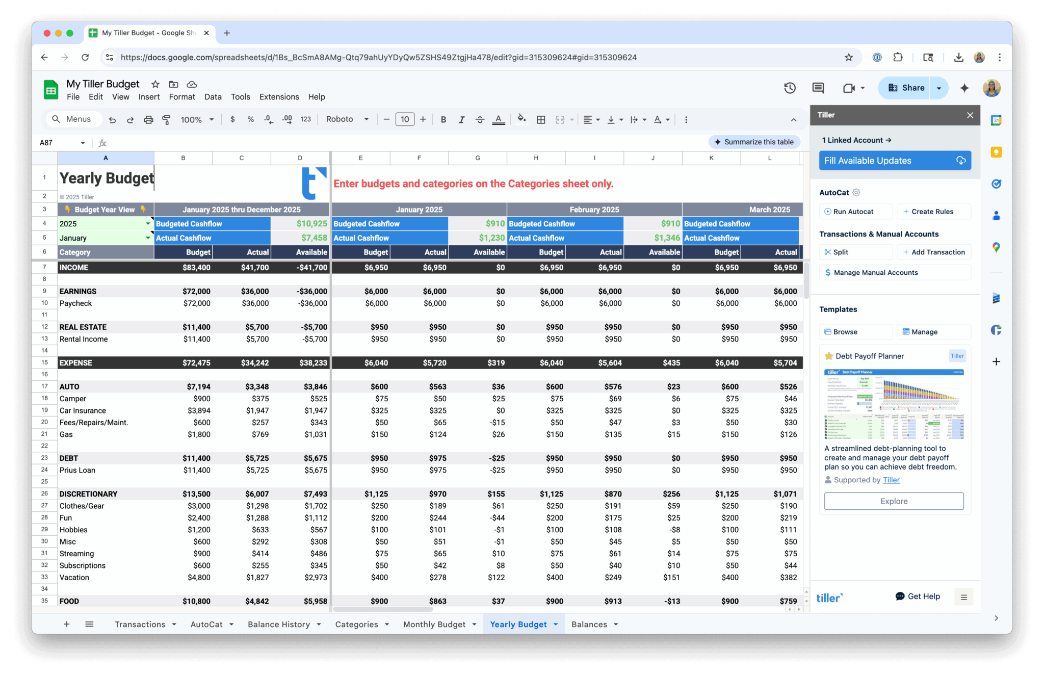 Net Worth & Financial Tracking Templates | Free Spreadsheets | Tiller
