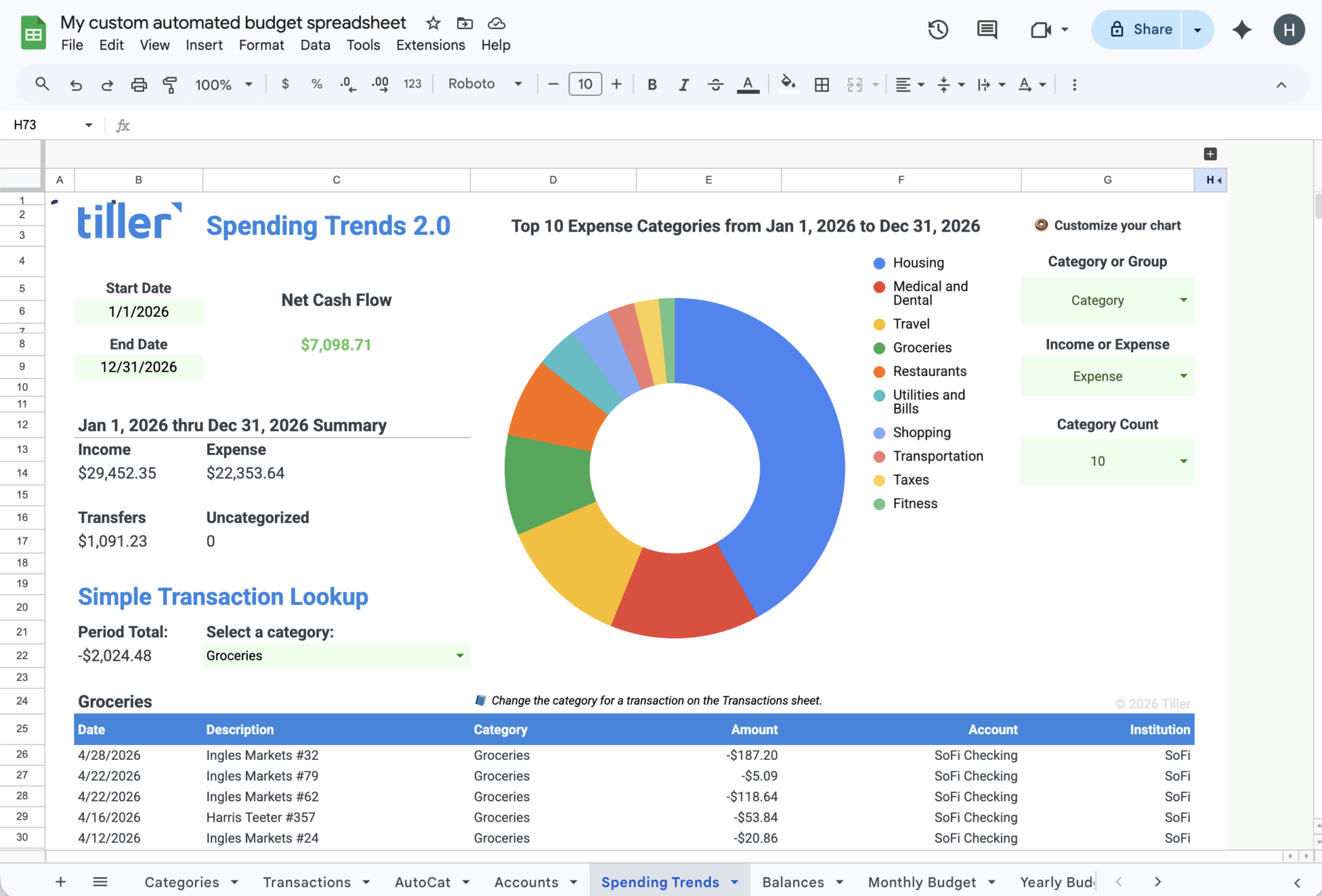 Tiller: Your Financial Life In A Spreadsheet, Automatically - Tiller